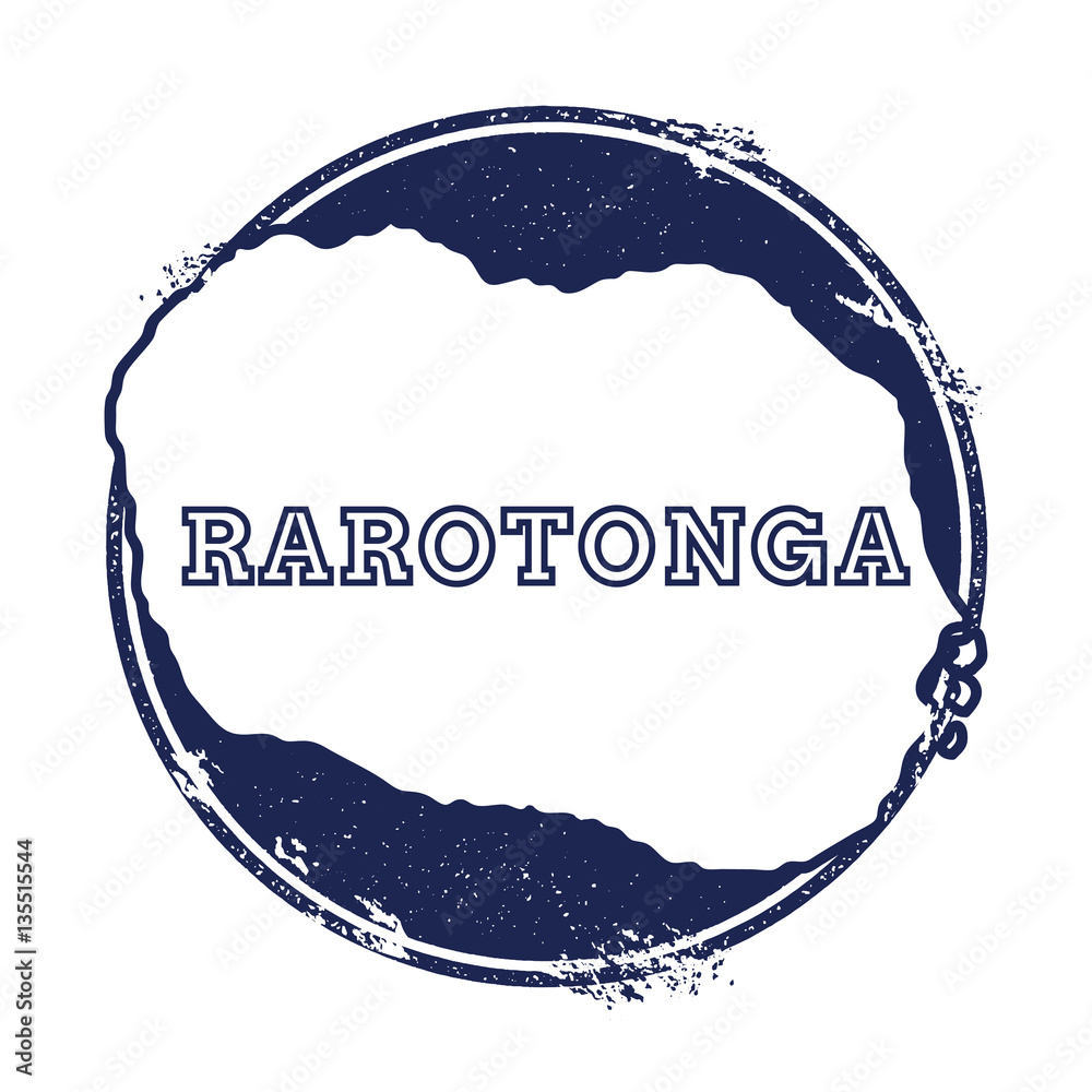 Rarotonga vector map. Grunge rubber stamp with the name and map of ...