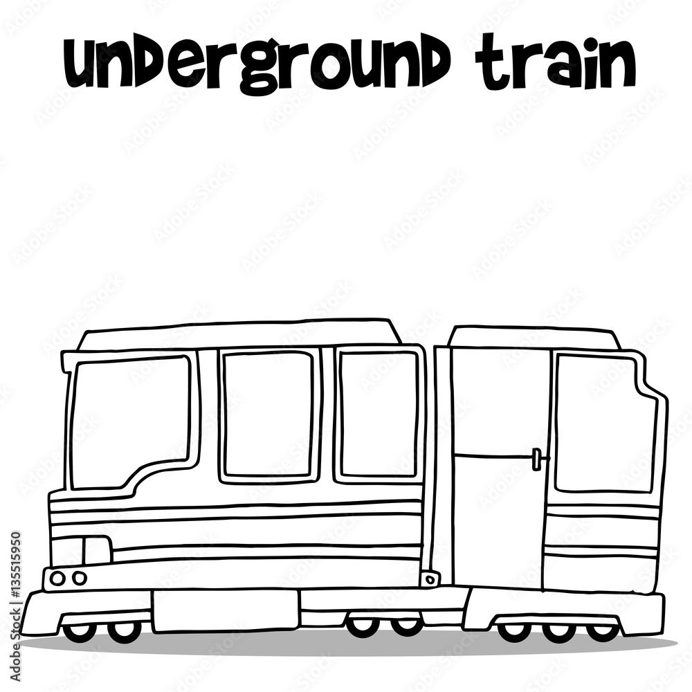 Vector illustration of underground train Stock Vector | Adobe Stock