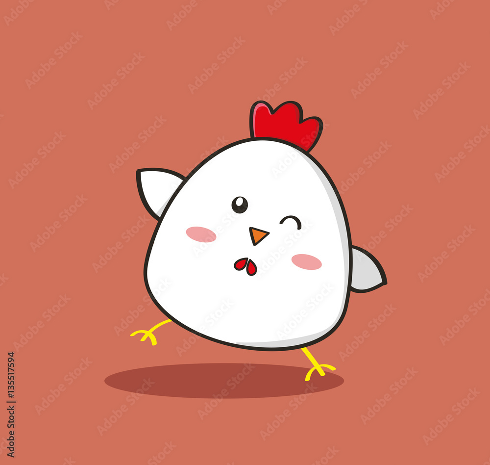 Chicken waving Stock Illustration | Adobe Stock