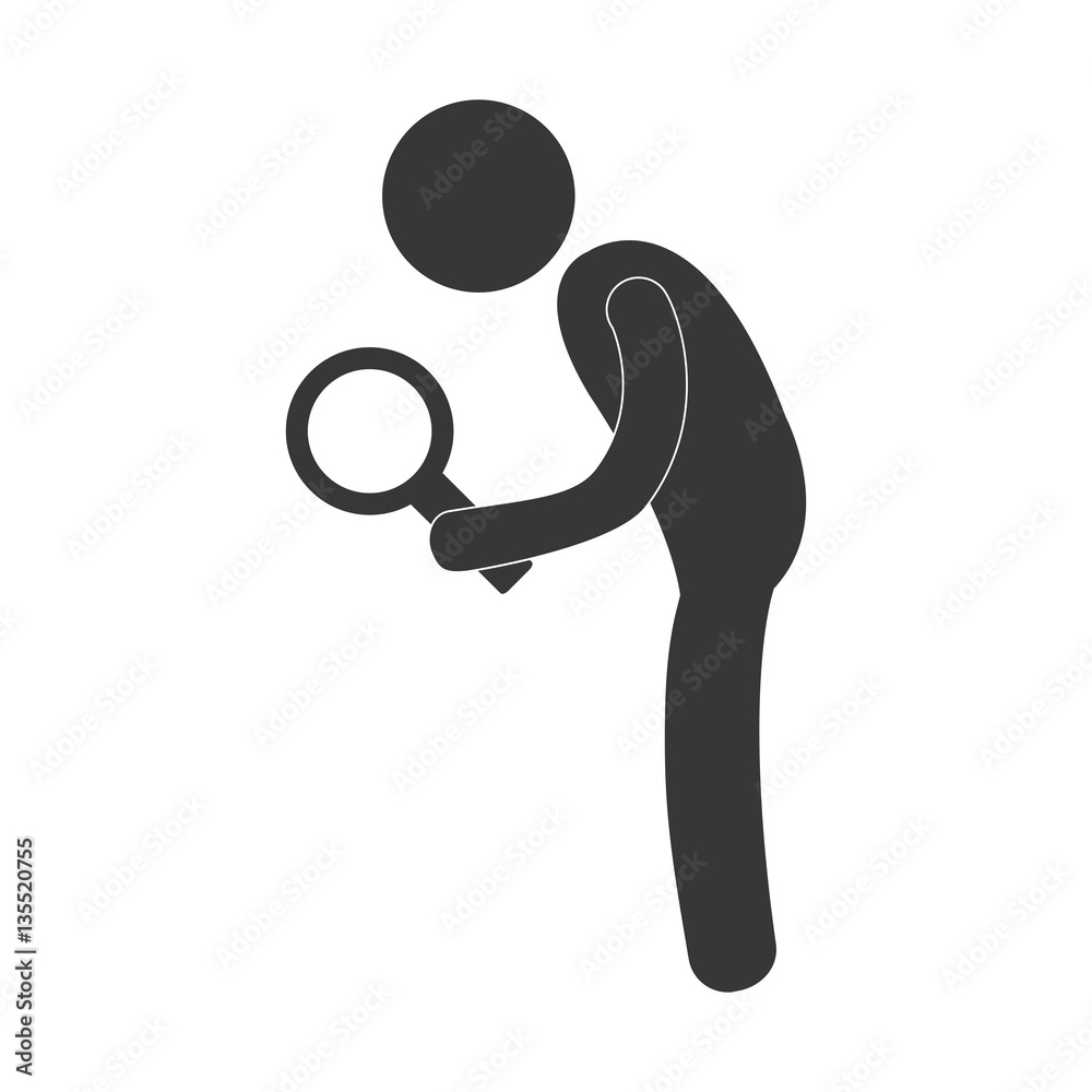 man with search figure pictogram vector illustration eps 10 Stock ...