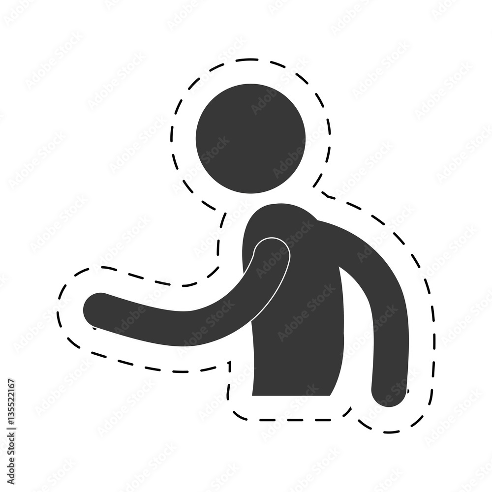 man walking side figure pictogram vector illustration eps 10 Stock ...