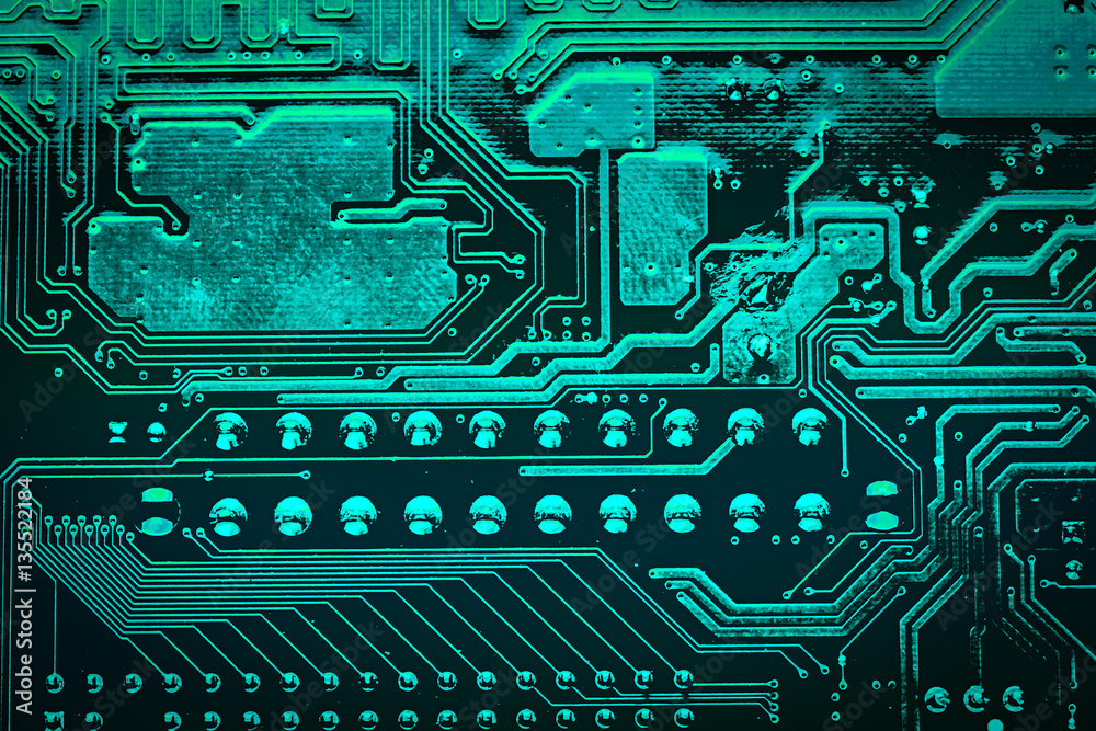 Circuit board. Electronic computer hardware technology. Motherboard ...