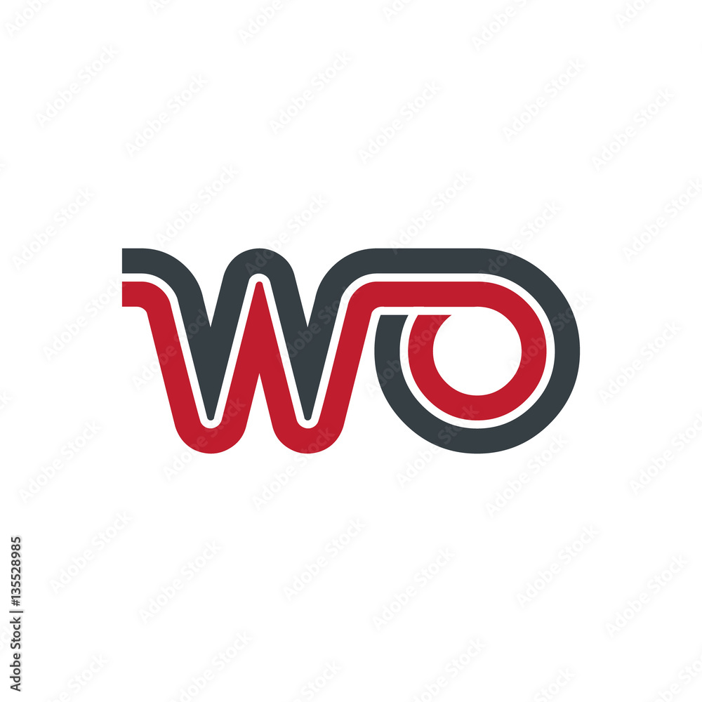 Initial Letter WO Linked Design Logo Stock-Vektorgrafik | Adobe Stock