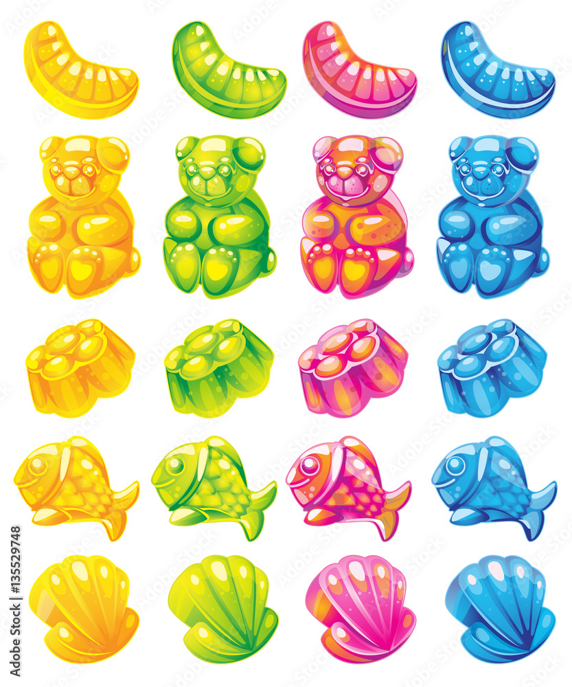 jelly sweet candy set Stock Vector | Adobe Stock