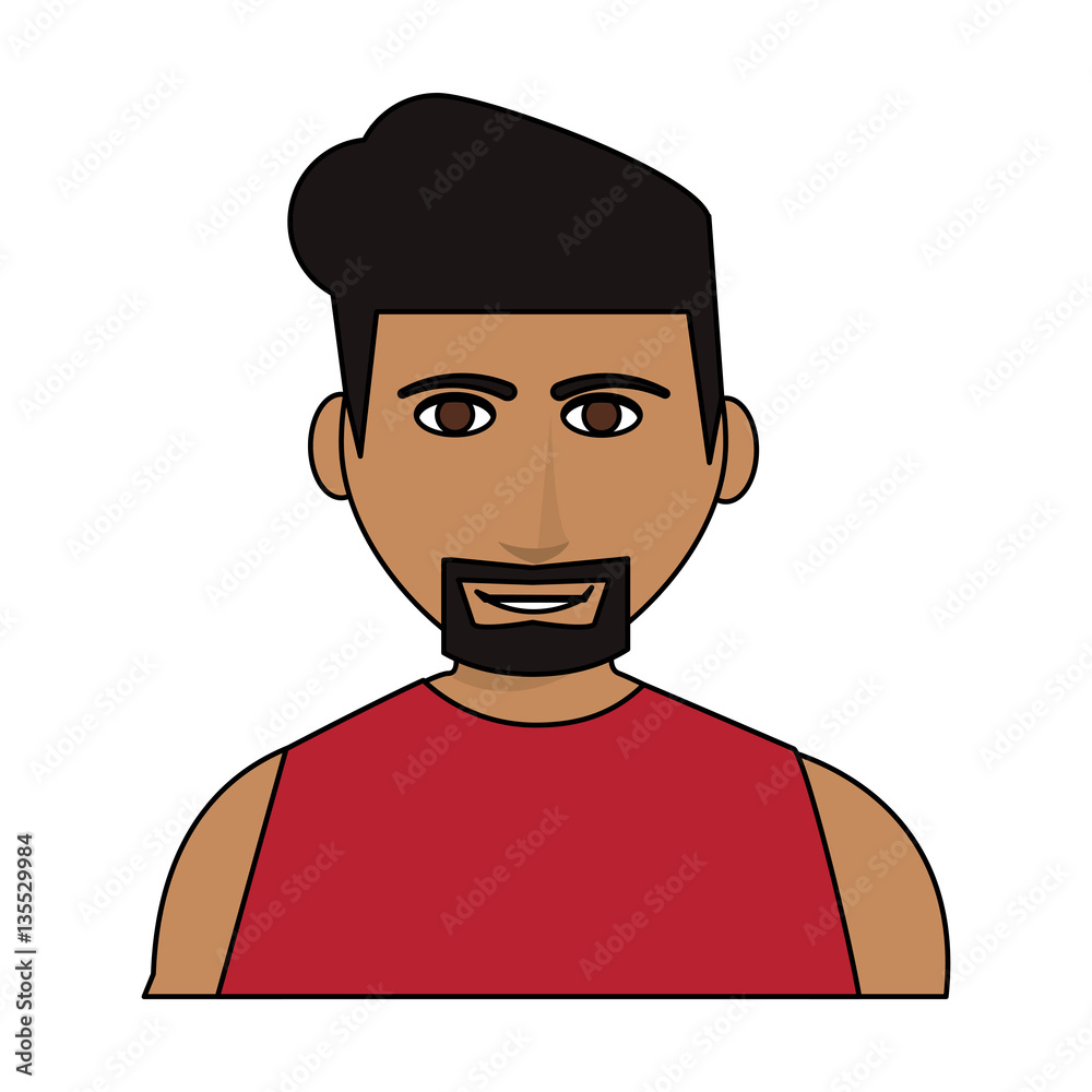 man cartoon icon over white background. colorful design. vector ...