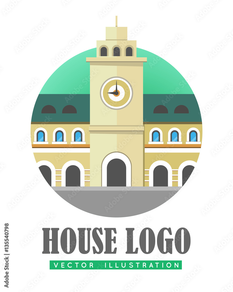 House Logo Vector Illustration Web Button Icon Stock Vector | Adobe Stock