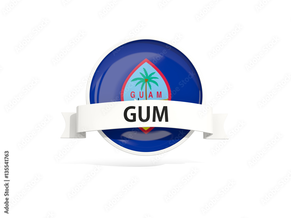Flag of guam with banner Stock Illustration | Adobe Stock