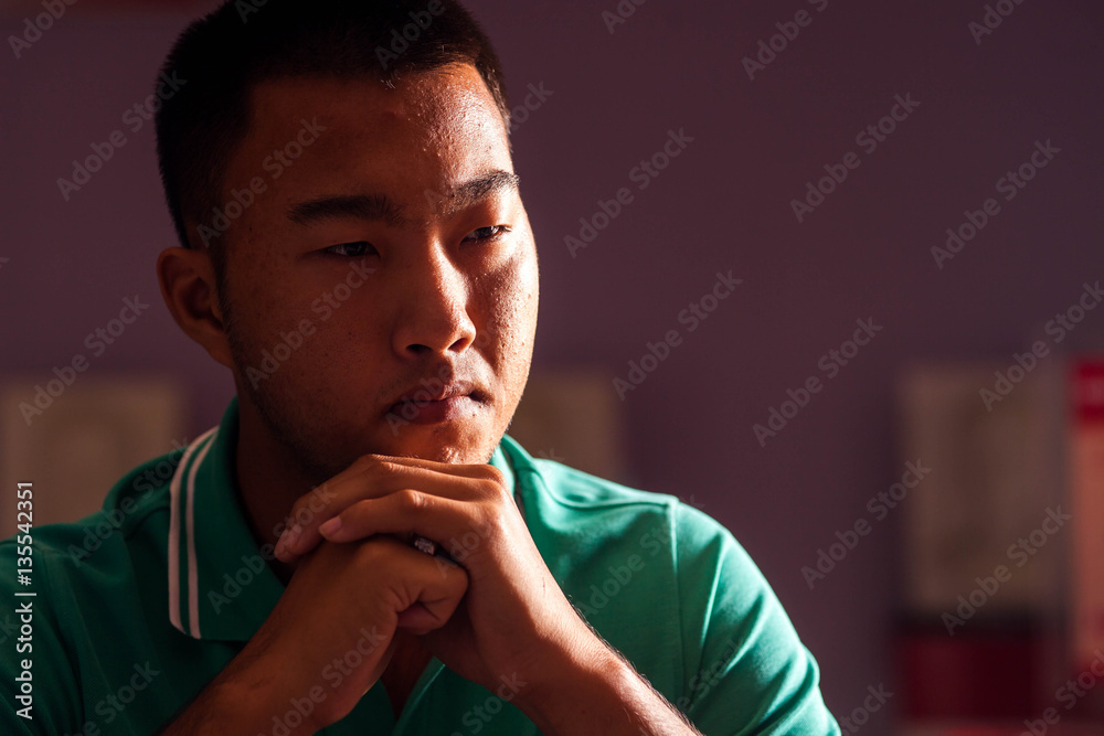 Man thinking in dark room,Low key style. Stock Photo | Adobe Stock