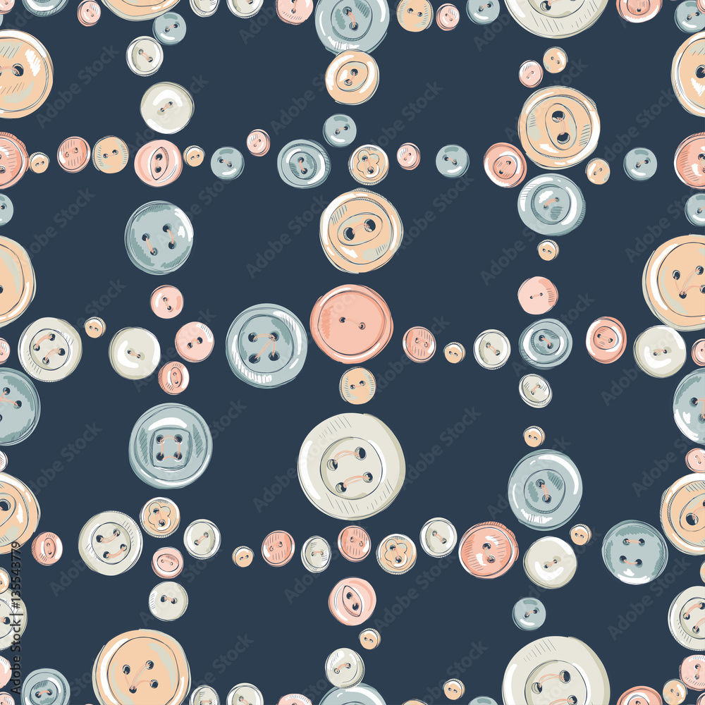 buttons seamless vector pattern Stock Vector | Adobe Stock