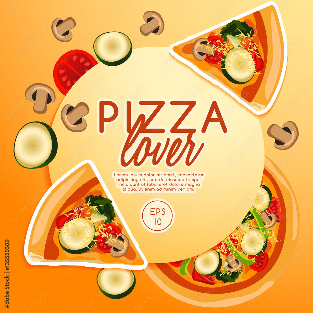 Pizza Elements : Vector Illustration Stock Vector | Adobe Stock