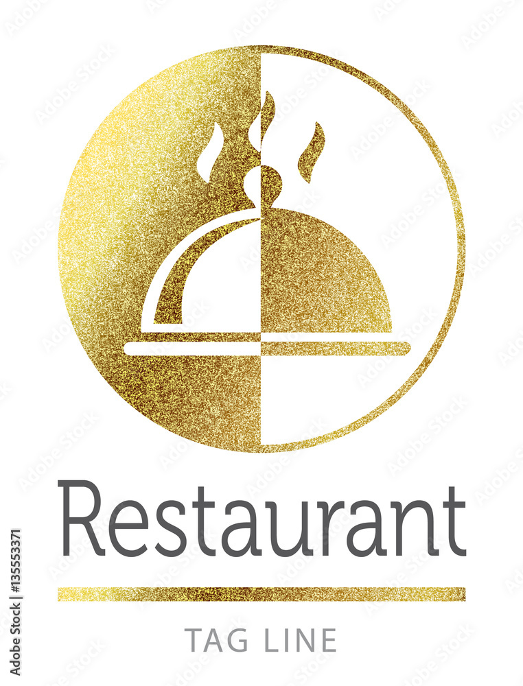Restaurant Logo Golden Stock Vector | Adobe Stock