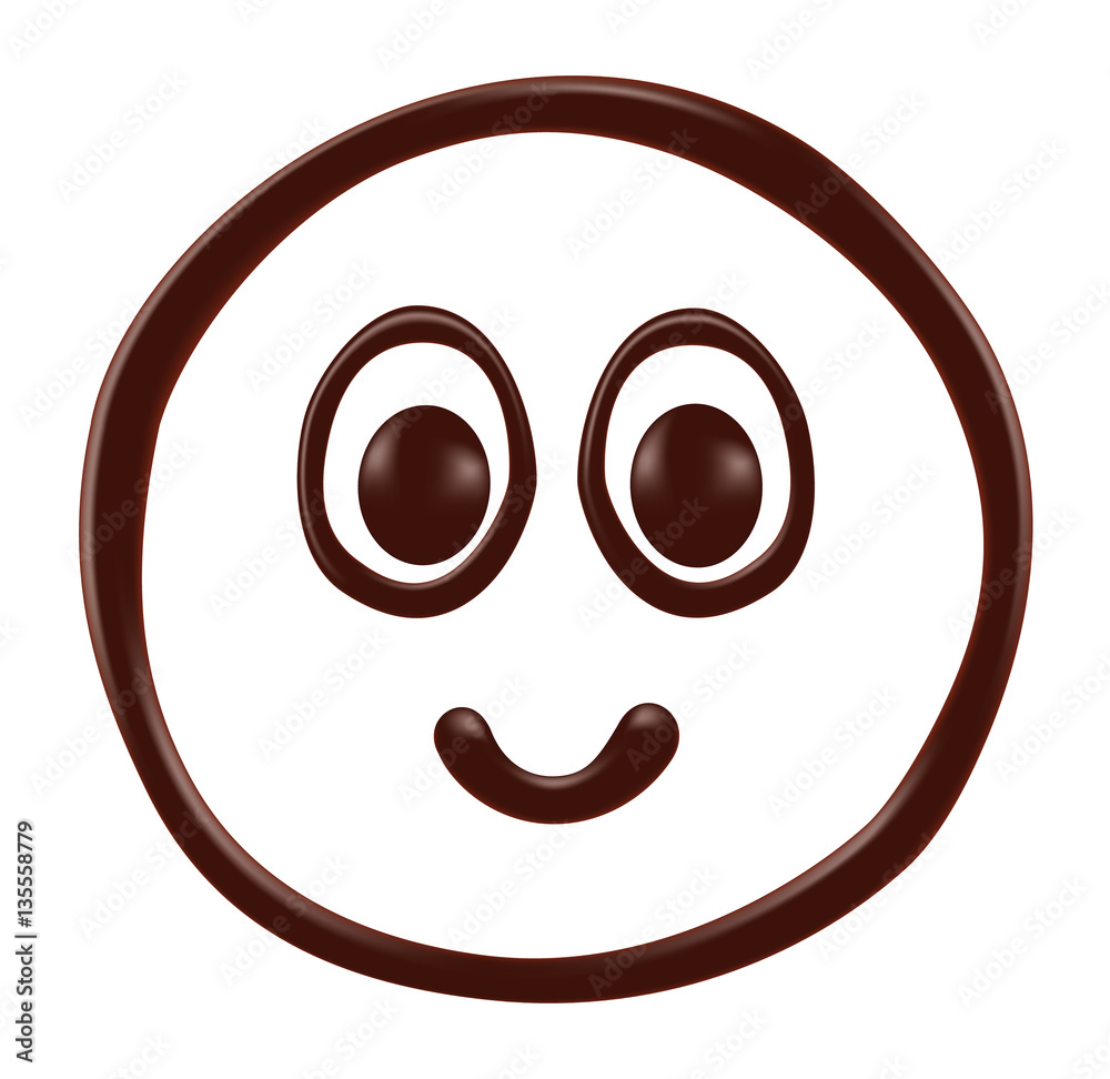 Chocolate smiley face on white background Stock Vector | Adobe Stock