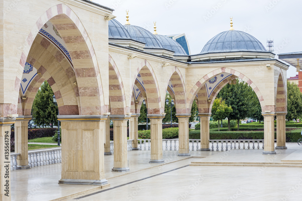 Mosque "Heart of Chechnya" (Akhmad Kadyrov Mosque) interior view in ...