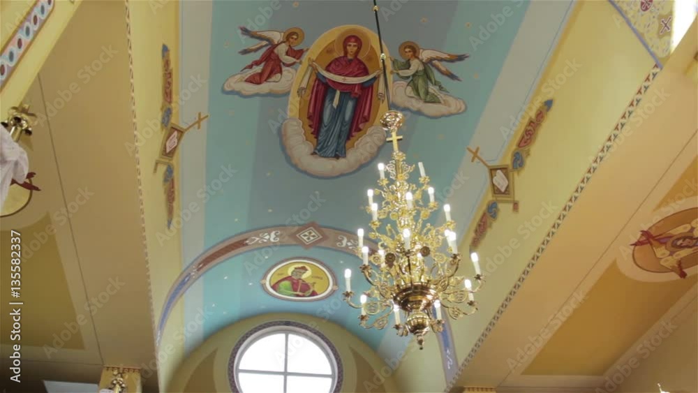 Catholic church ceiling/images on the ceiling of the church painted on ...
