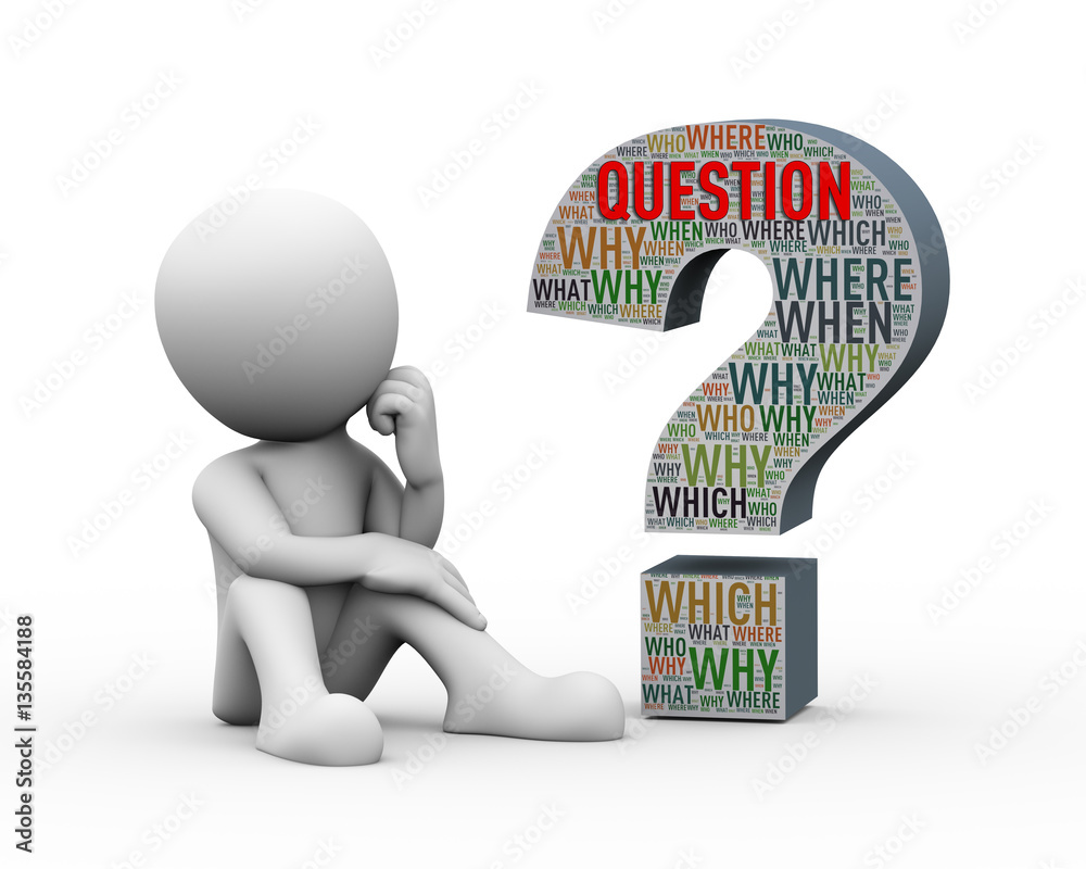 3d man with question mark wordcloud Stock Illustration | Adobe Stock