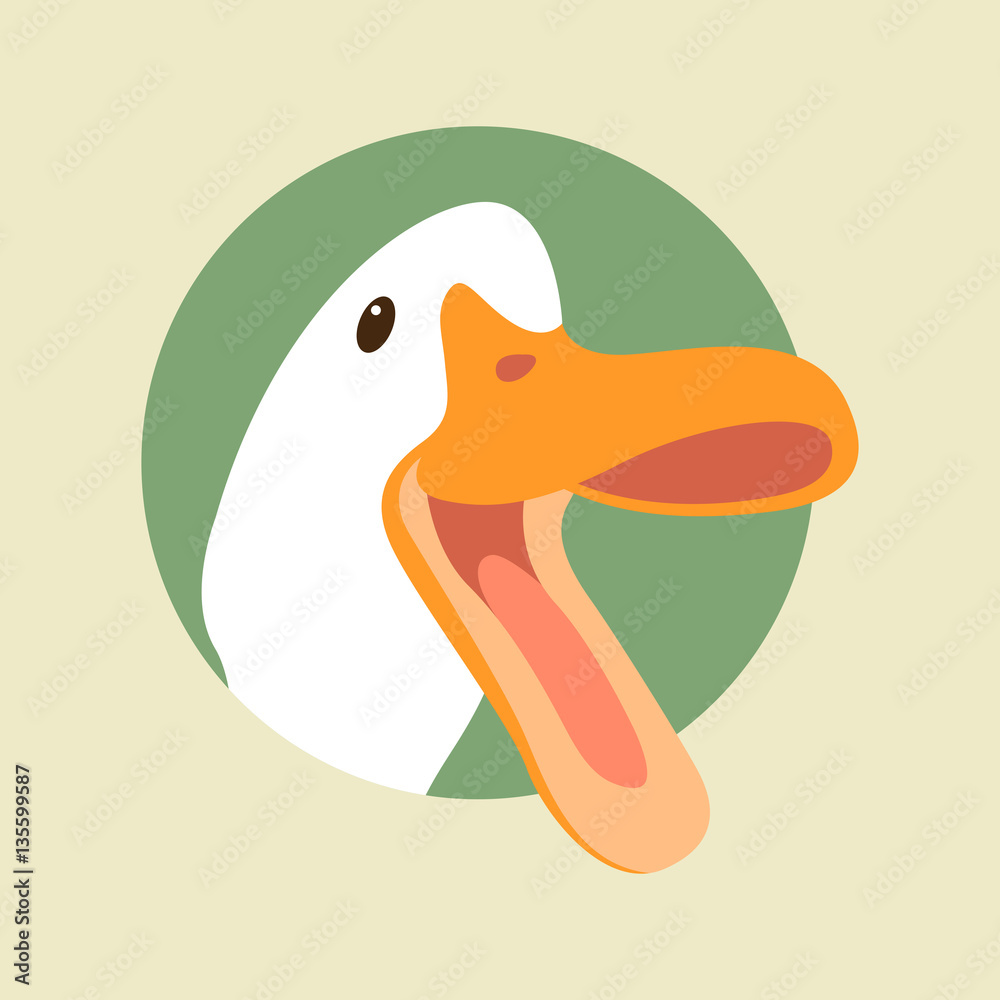 duck head vector illustration style Flat Stock Vector | Adobe Stock