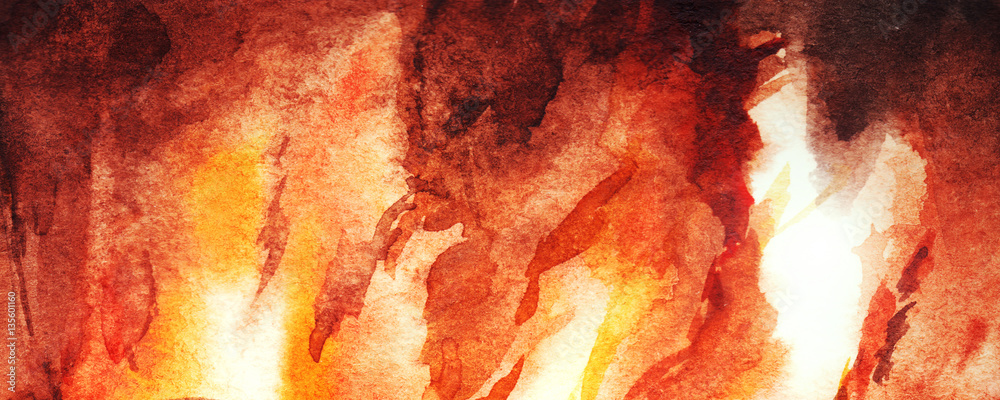Watercolor fire flame fireplace abstract texture background Stock ...