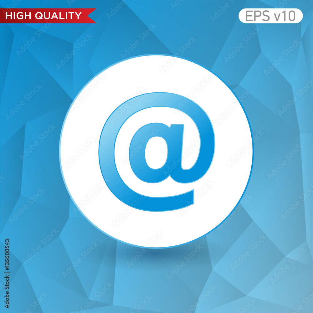 Commercial at icon. Button with commercial at icon. Modern vector ...