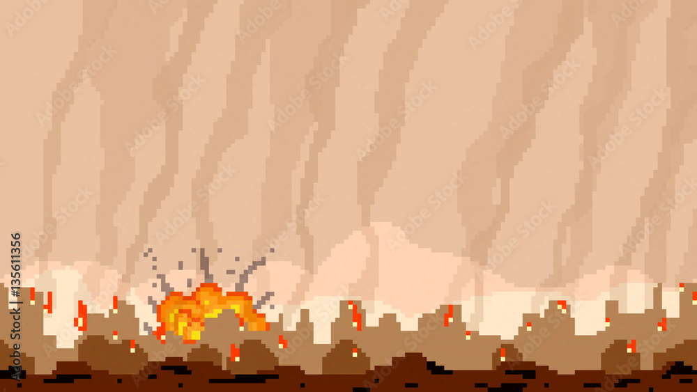 pixel art war bomb Stock Illustration | Adobe Stock