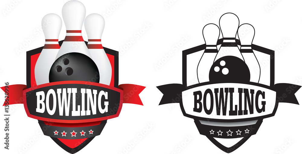 bowling logo or badge, shield or branding Stock Vector | Adobe Stock