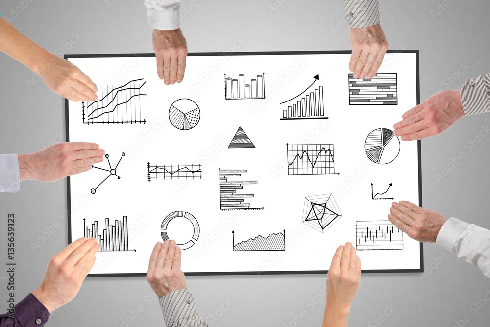 Graphical analysis concept on a whiteboard Stock Photo | Adobe Stock