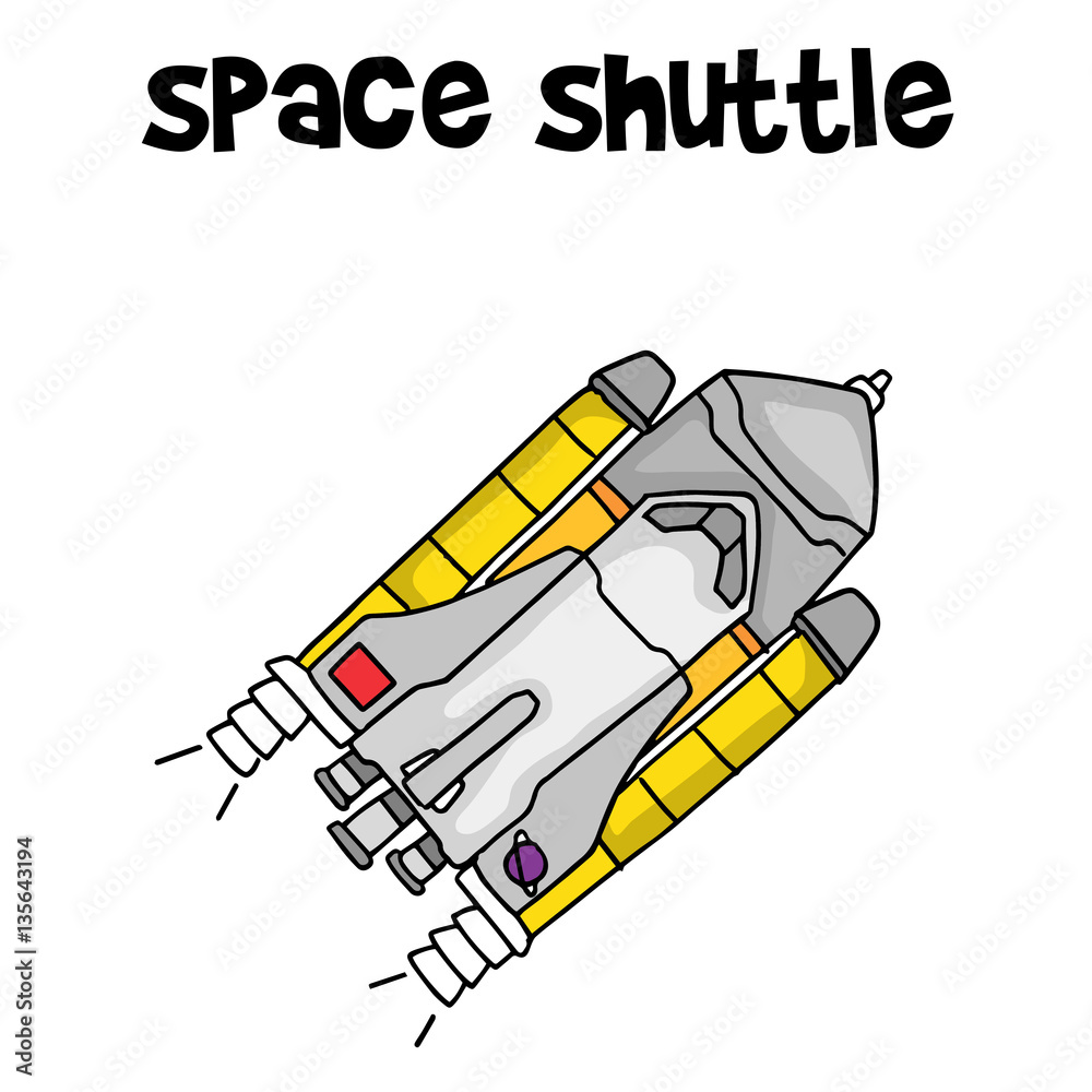 Cartoon of space shuttle vector art Stock Vector | Adobe Stock
