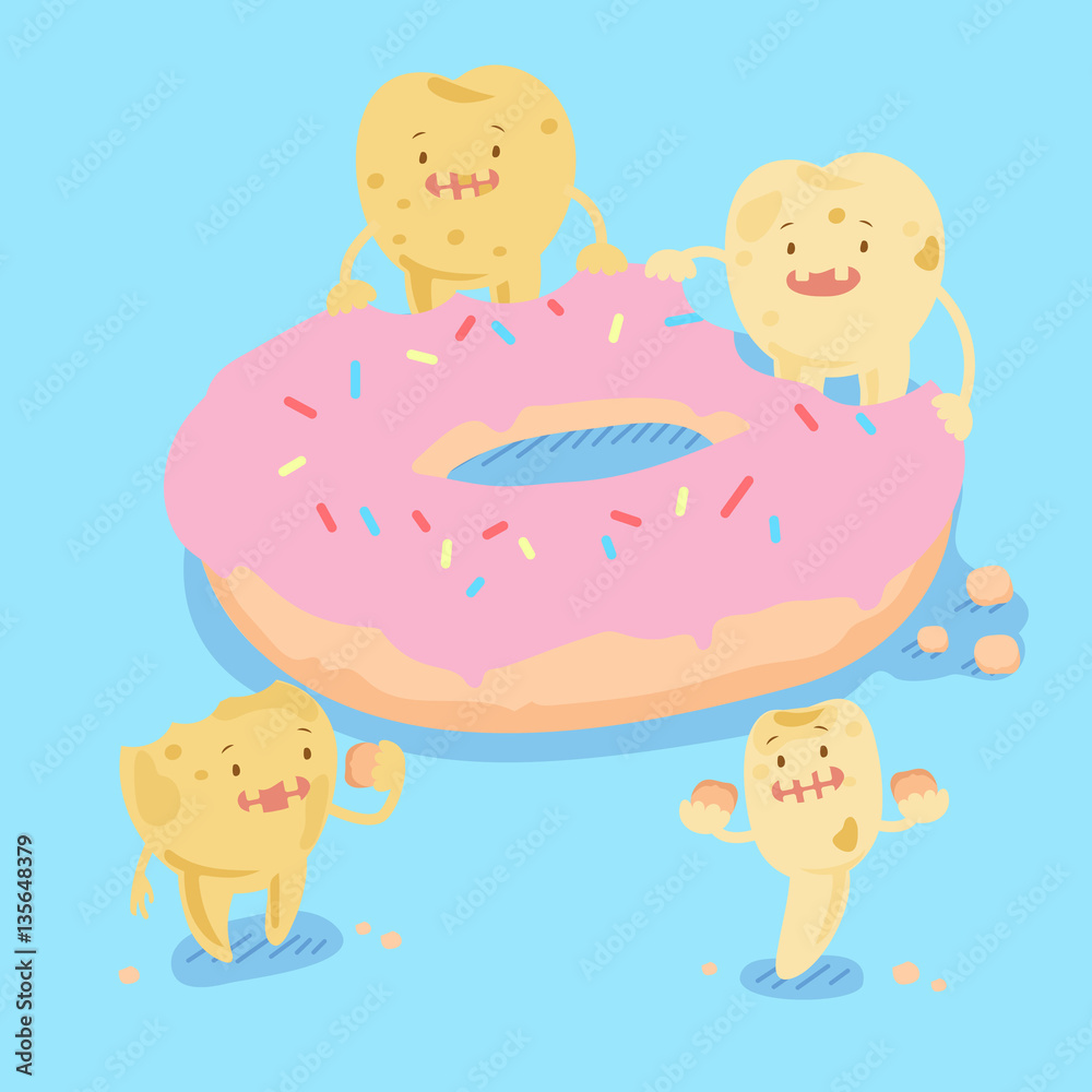cartoon tooth decay problem Stock Vector | Adobe Stock