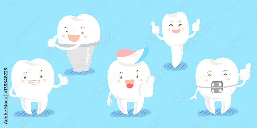 cartoon tooth show thumb up Stock Vector | Adobe Stock