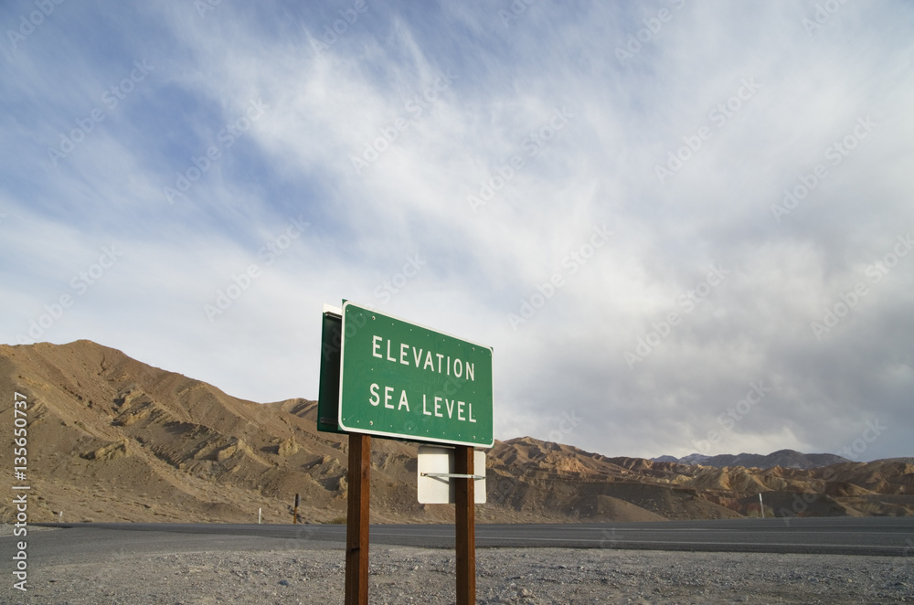 Elevation Sea Level Sign Stock Photo | Adobe Stock