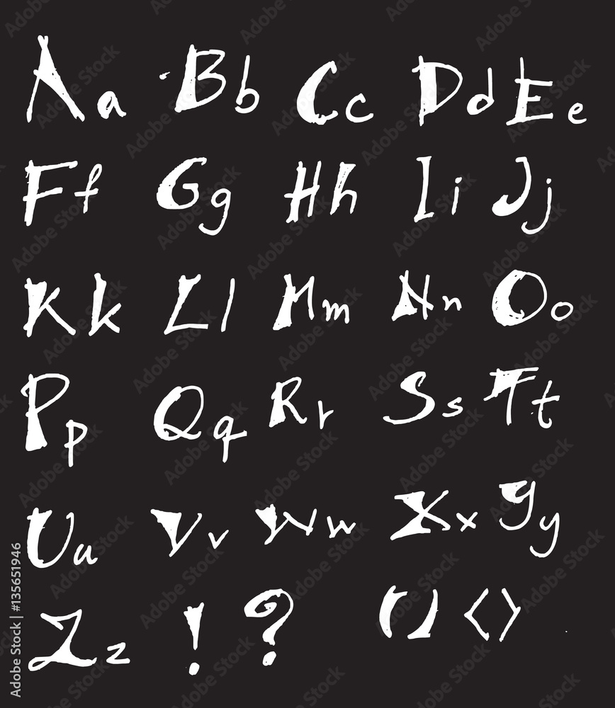 Hand drawn alphabet letters Vector eps10 Stock Vector | Adobe Stock
