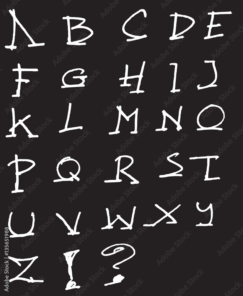 Hand drawn alphabet letters Vector eps10 Stock Vector | Adobe Stock