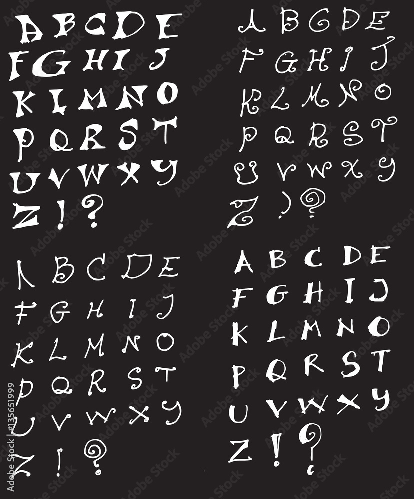 Hand drawn alphabet letters Vector eps10 Stock Vector | Adobe Stock