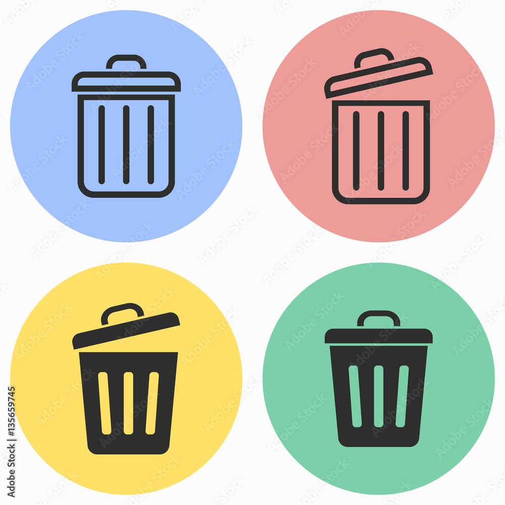 Bin icon set. Stock Vector | Adobe Stock
