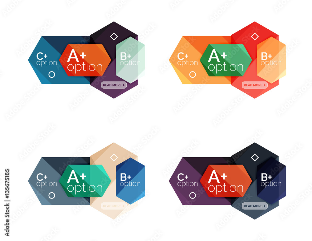 Set of vector abstract infographics content boxes Stock Vector | Adobe ...