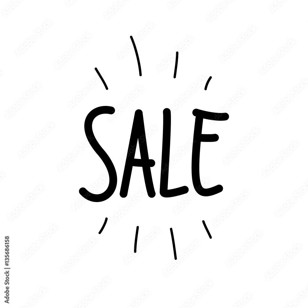 Sale Hand lettering Design Template. Typography vector handmade ...