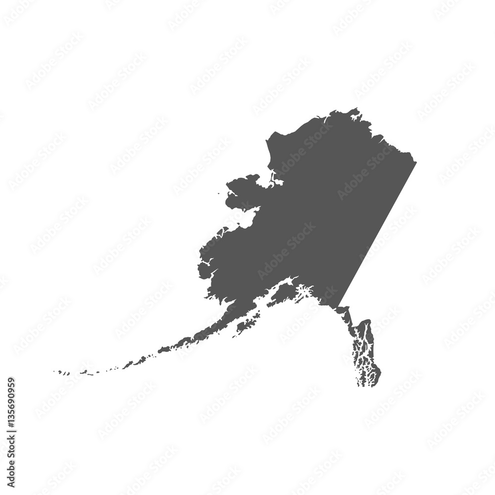 Alaska Map Illustration Stock Vector | Adobe Stock