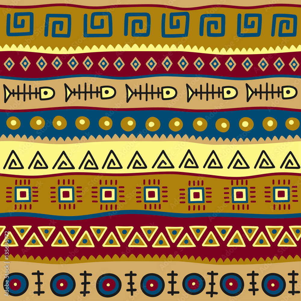Seamless color pattern in ethnic style. Ornamental element African ...