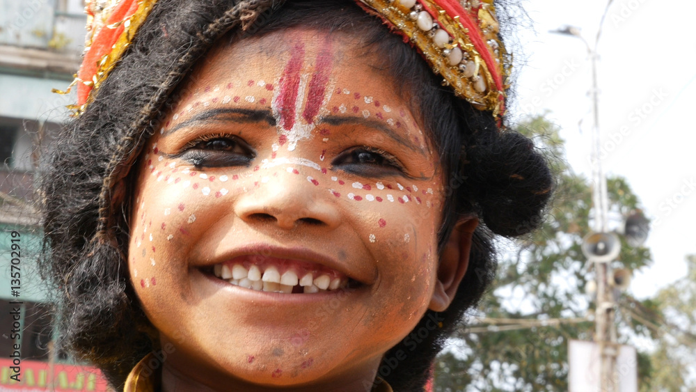 Indian kid dressing like God Shiva in Varanasi, India Stock Photo ...