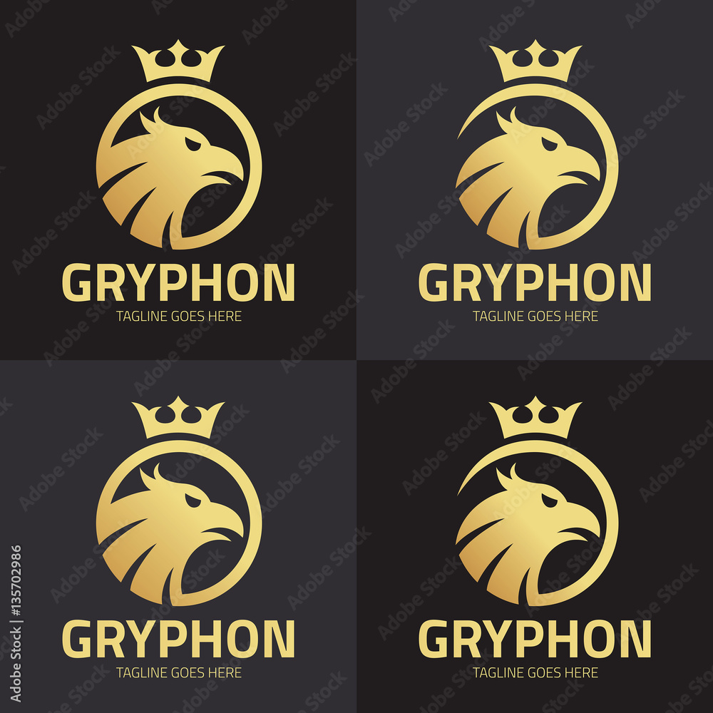 gryphon logo design template, Vector illustration Stock Vector | Adobe ...