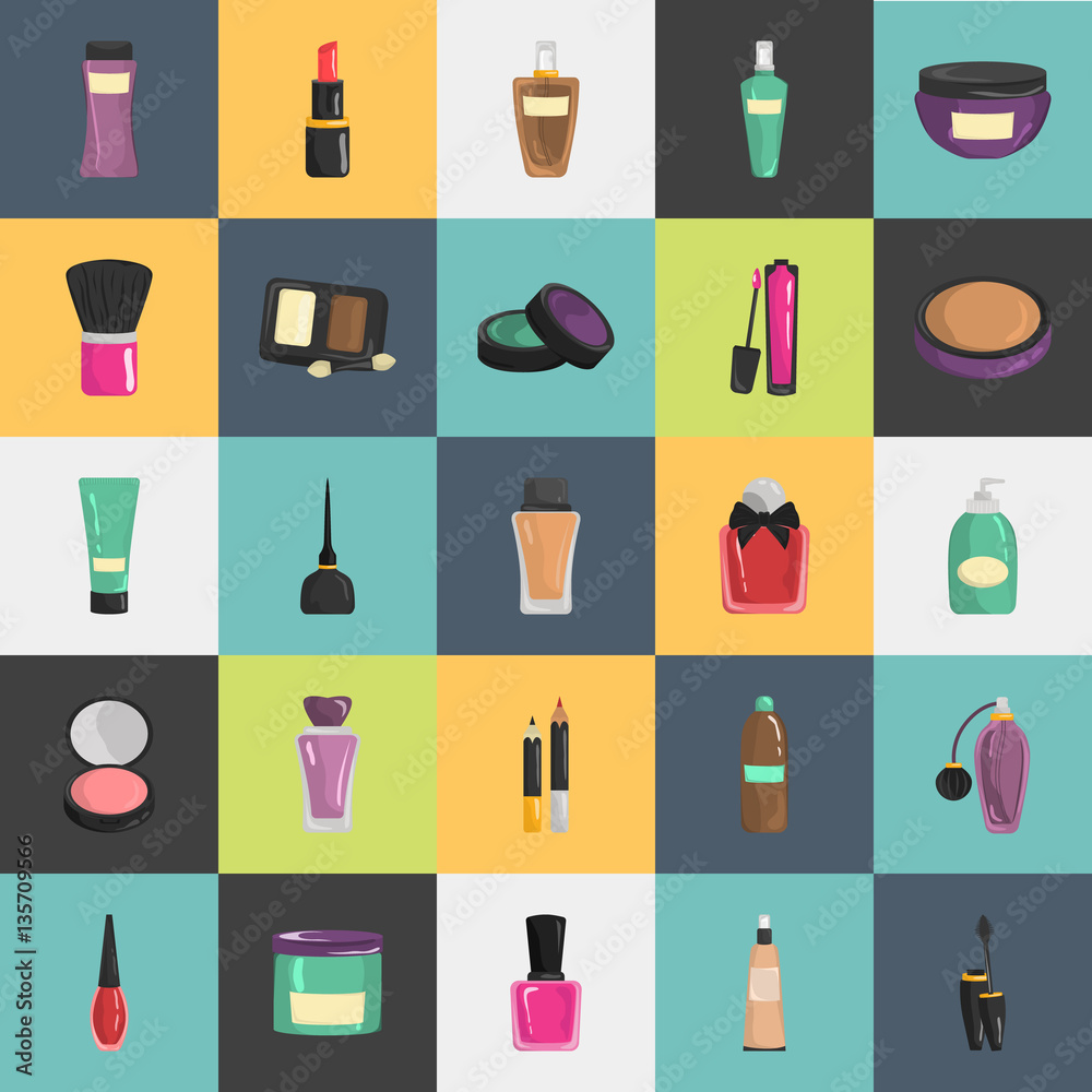 Set of color cosmetics icons for web and mobile design Stock Vector ...
