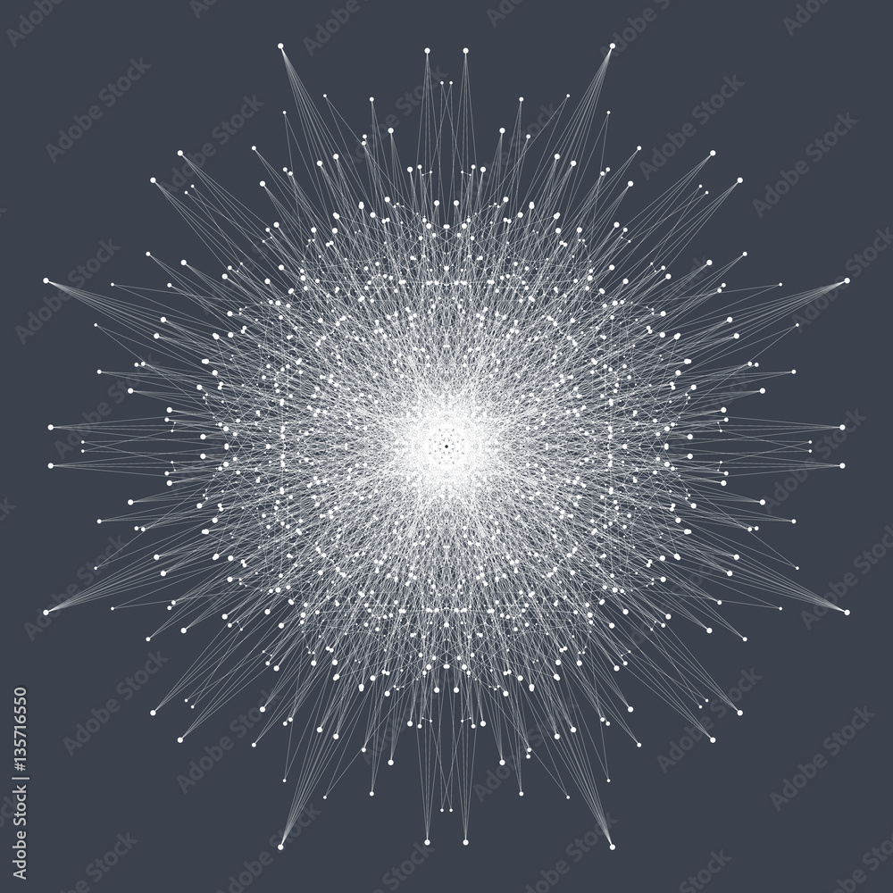 Fractal Element With Connected Lines And Dots Big Data Complex Virtual Background
