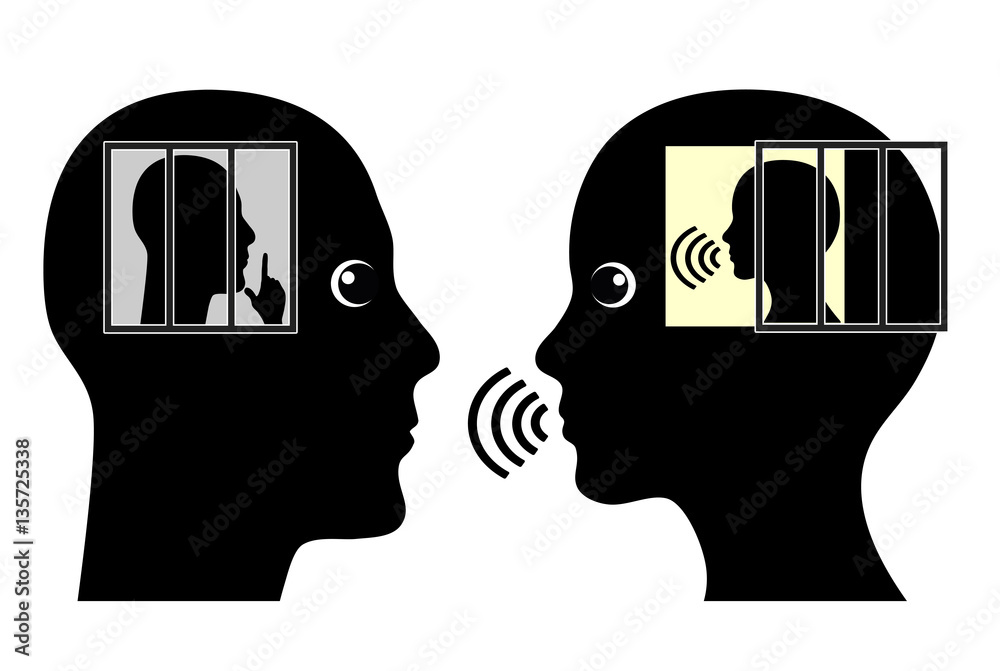 Introvert and Extrovert. Different character traits of man and woman ...