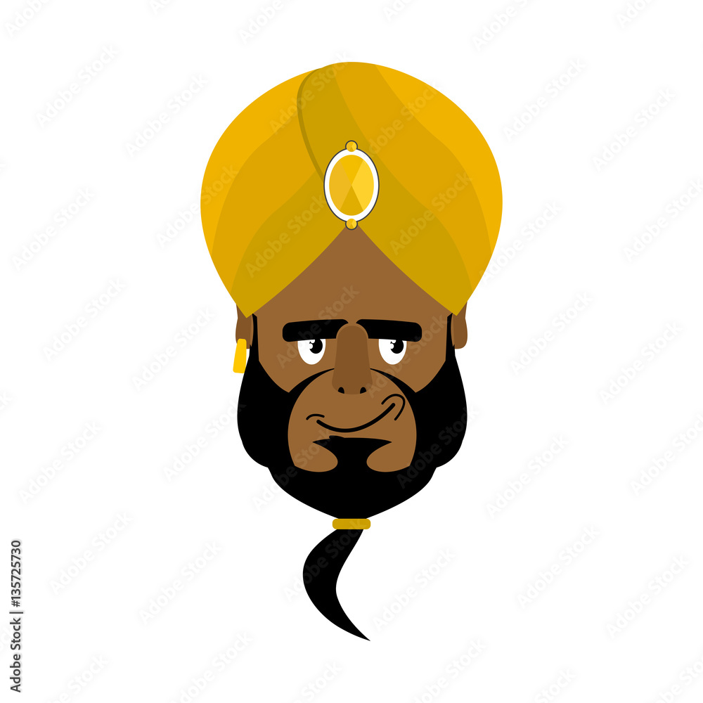 Indian face in turban happy Emoji. Head man of India merry emoti Stock ...