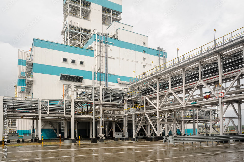 Tobolsk, Russia - July 15. 2016: Sibur company. Polymer plant. Gas ...