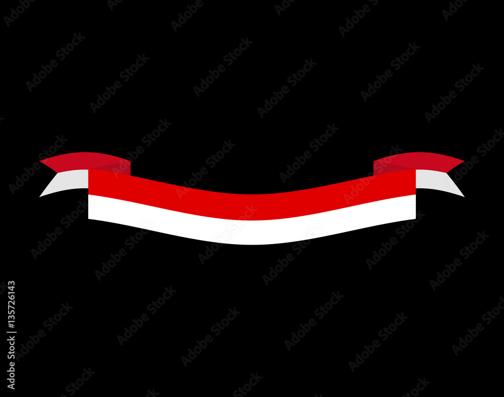 Indonesia flag ribbon isolated. Indonesian tape banner. state sy Stock ...