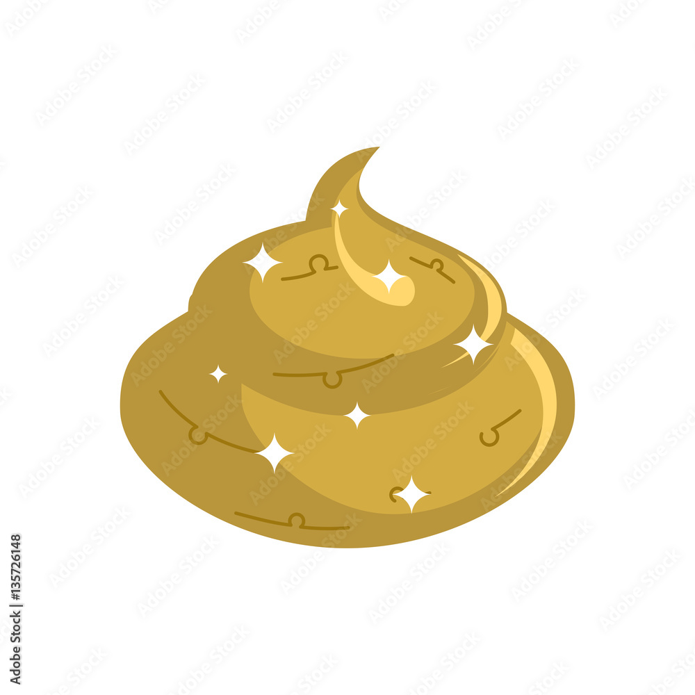 Gold shit isolated. Expensive Turd. Poop golden treasure Stock Vector ...