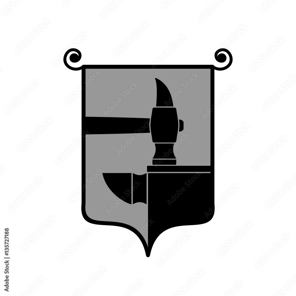 Forge logo. smithy symbol. Hammer and anvil emblem. Vintage sign Stock ...