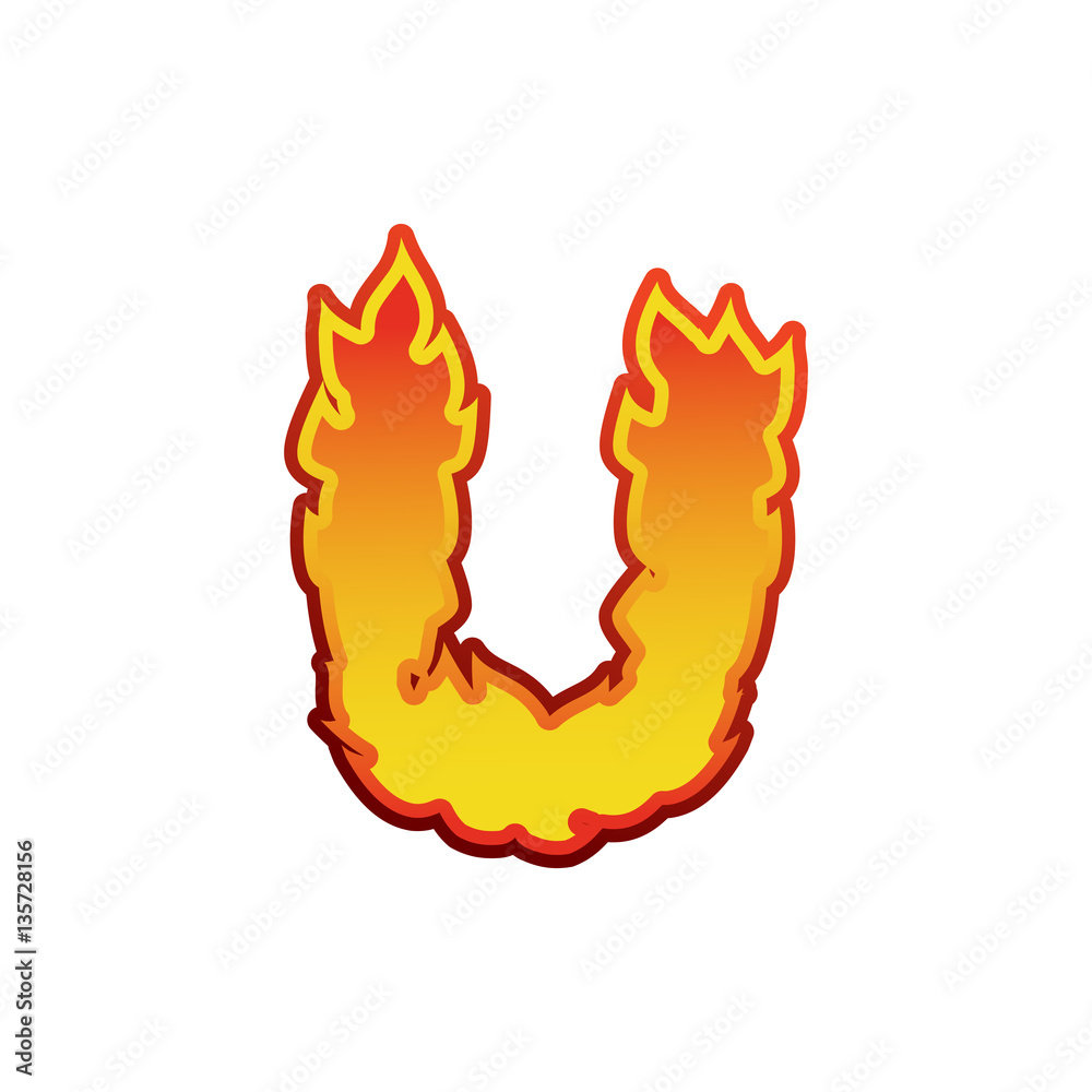 U Letter In Fire