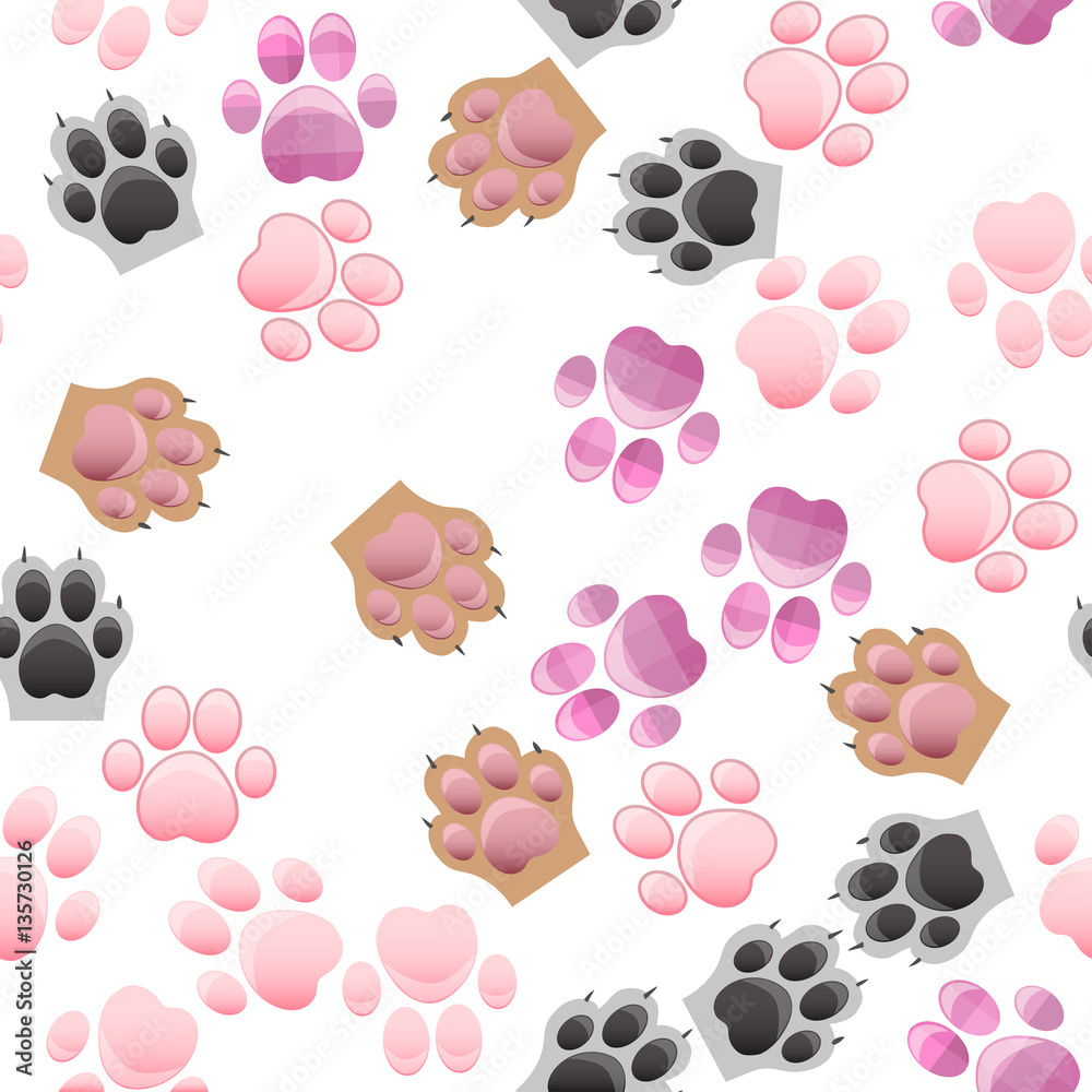 cat and dog paw print with claws Stock Vector | Adobe Stock