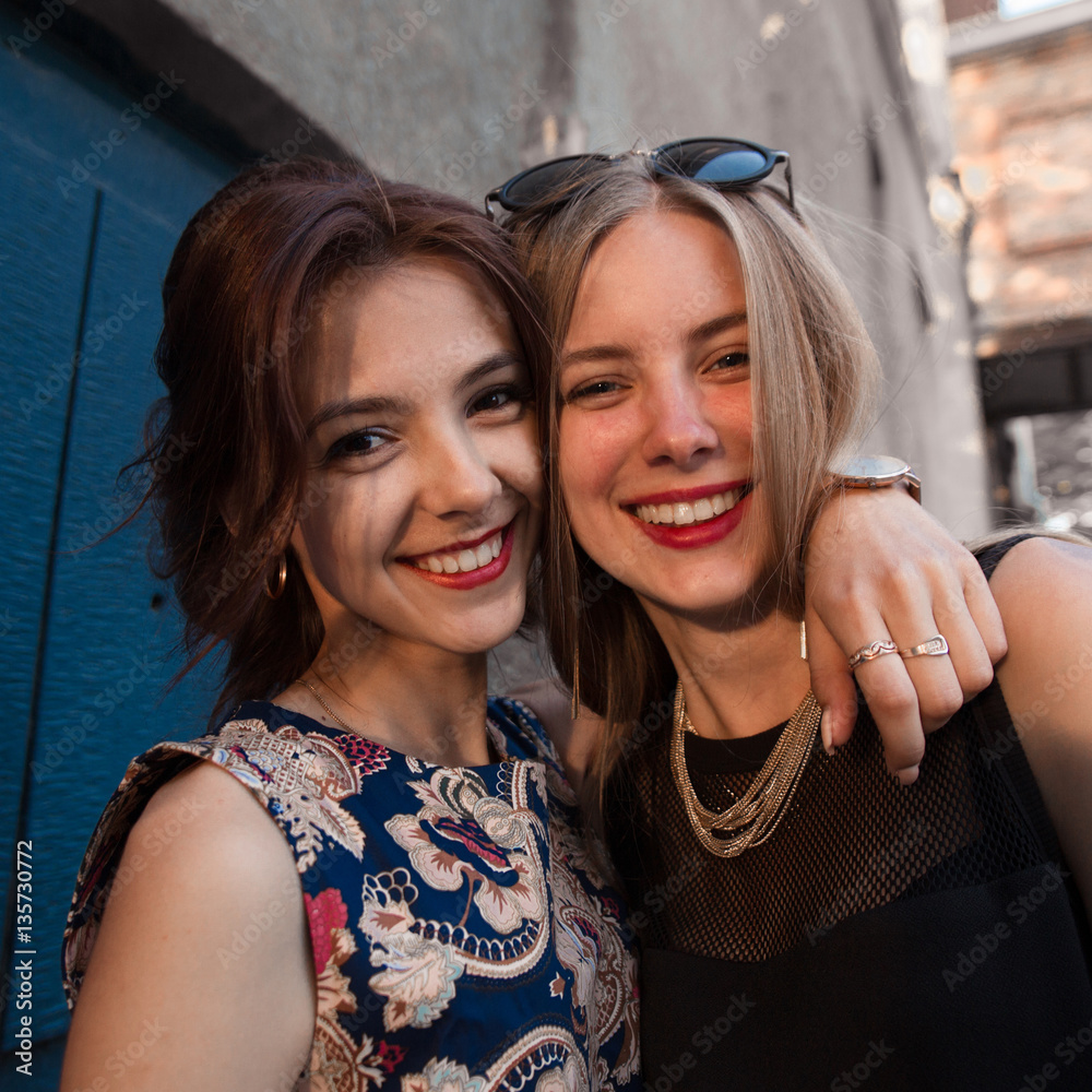 Girl Best Friends Hugging